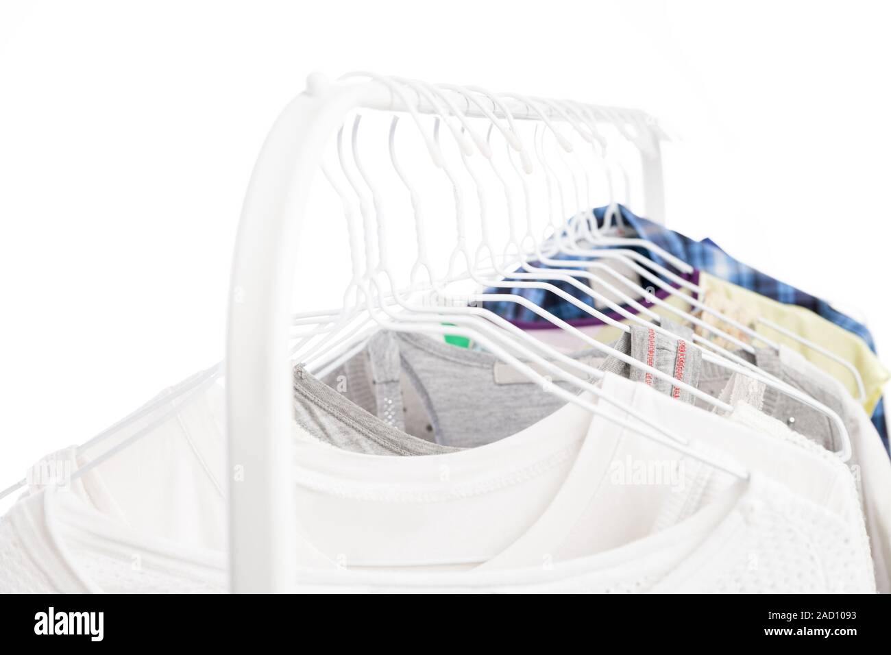 Row of clothes on rack Stock Photo - Alamy