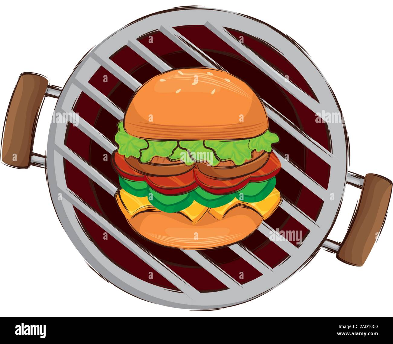 oven barbecue with hamburger isolated icon Stock Vector Image & Art - Alamy