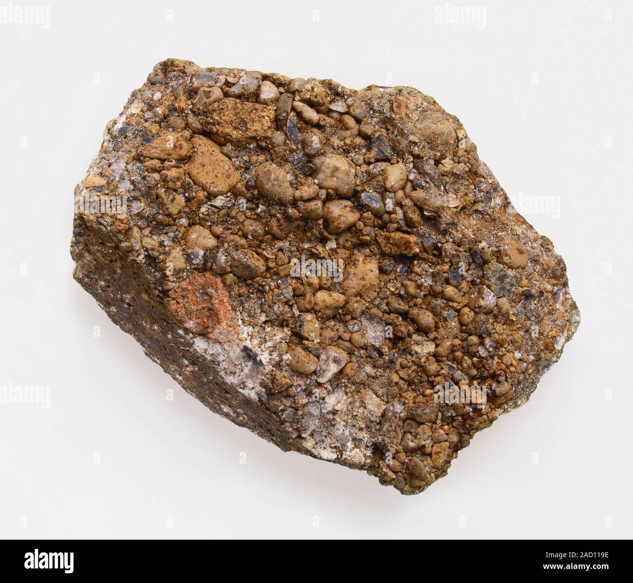 Polygenetic conglomerate rock Stock Photo - Alamy