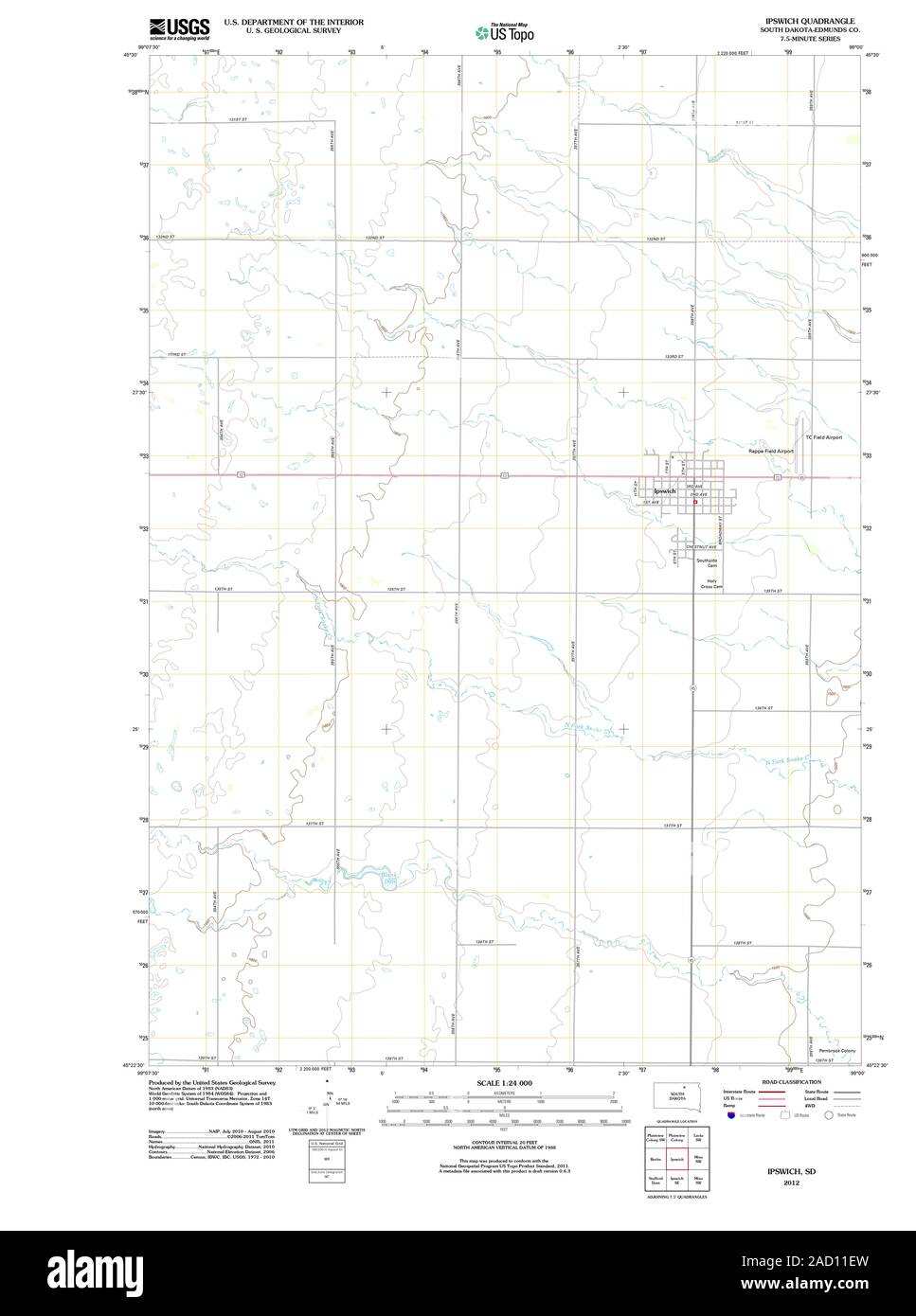 Map of ipswich south dakota hi-res stock photography and images - Alamy