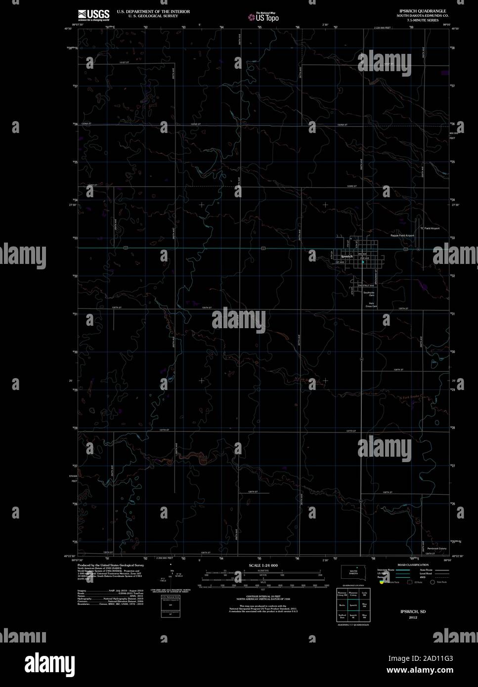 Map of ipswich south dakota hi-res stock photography and images - Alamy