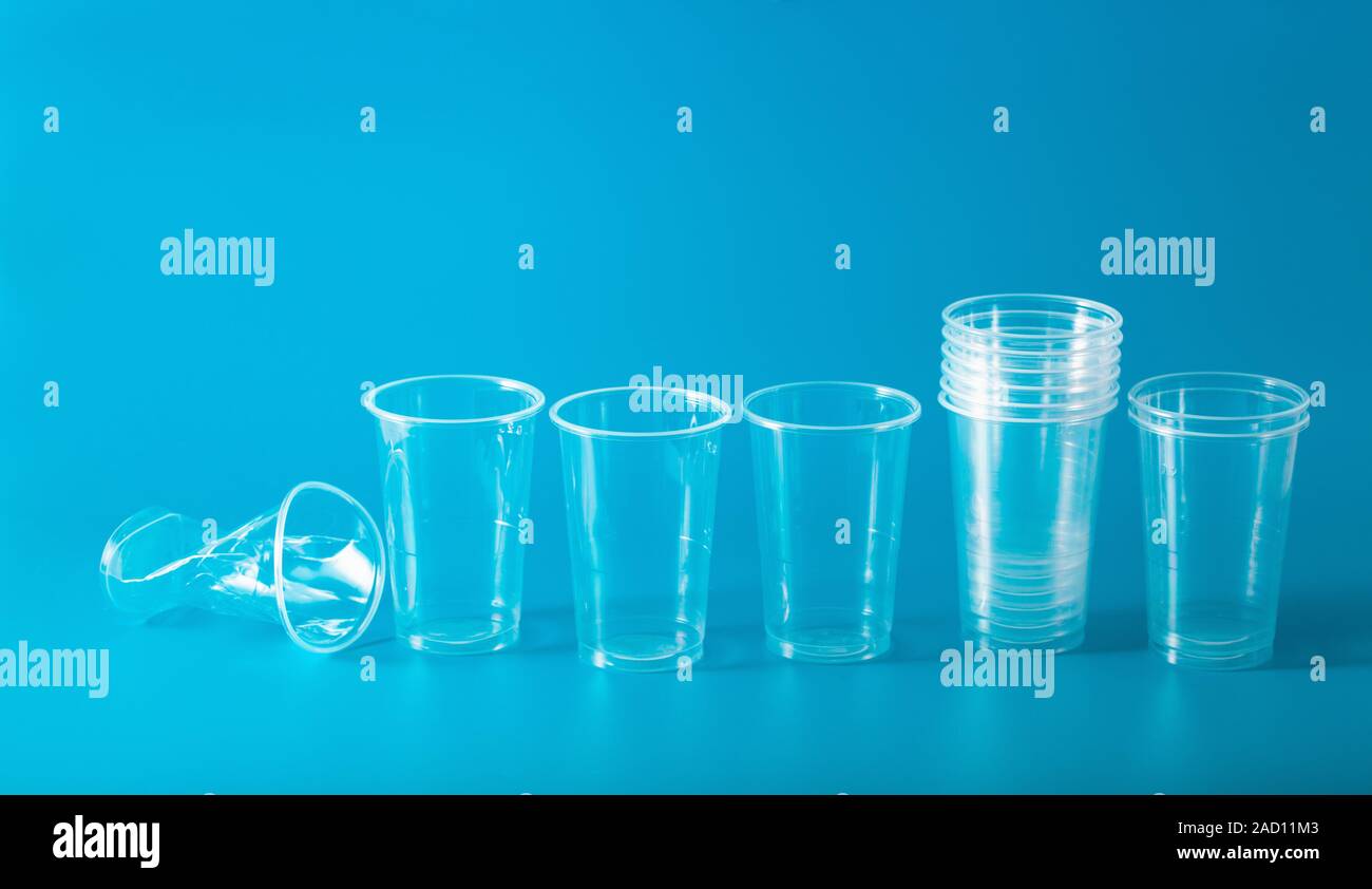 single use plastic cup. concept of recycling plastic, plastic waste ...