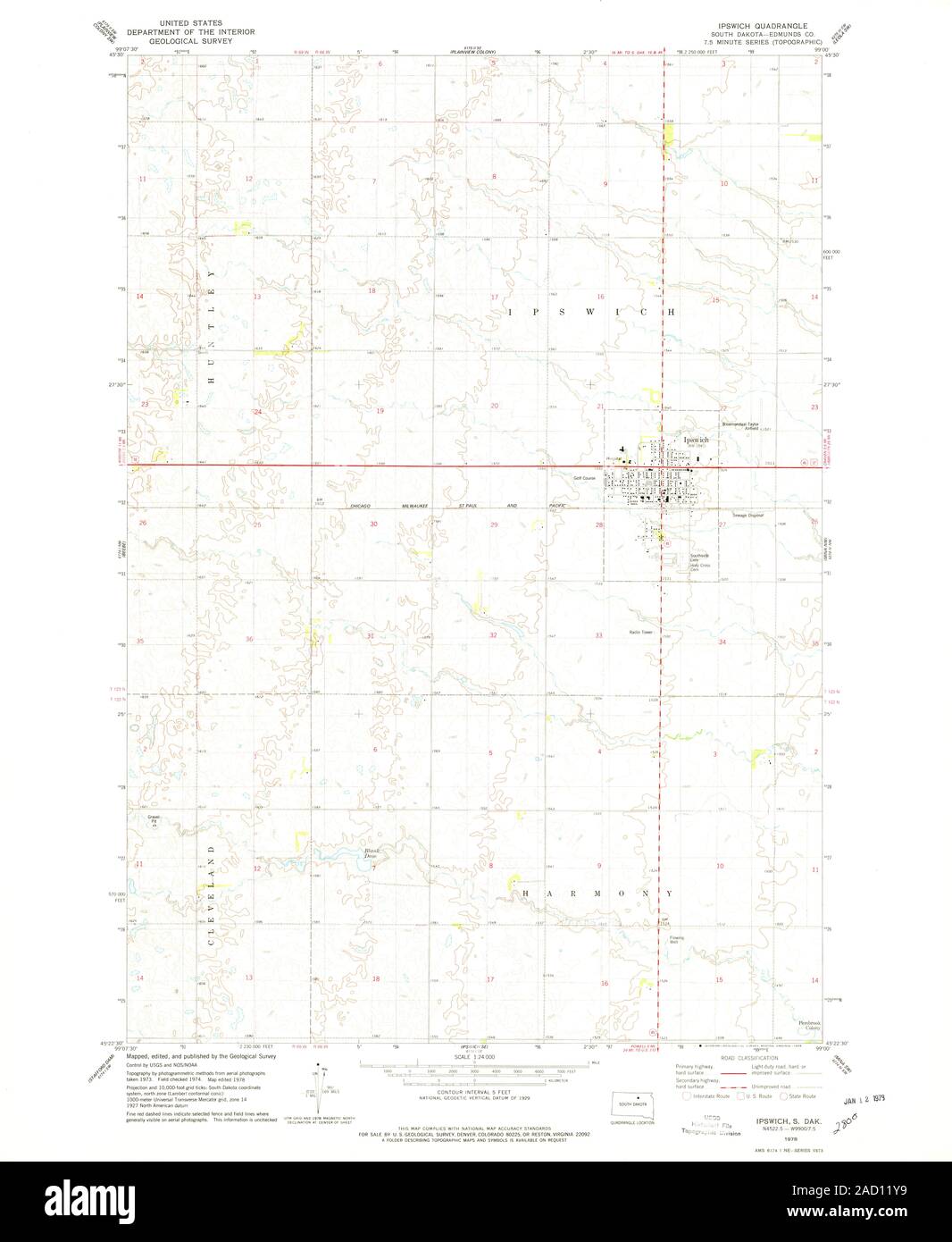 Map of ipswich south dakota hi-res stock photography and images - Alamy