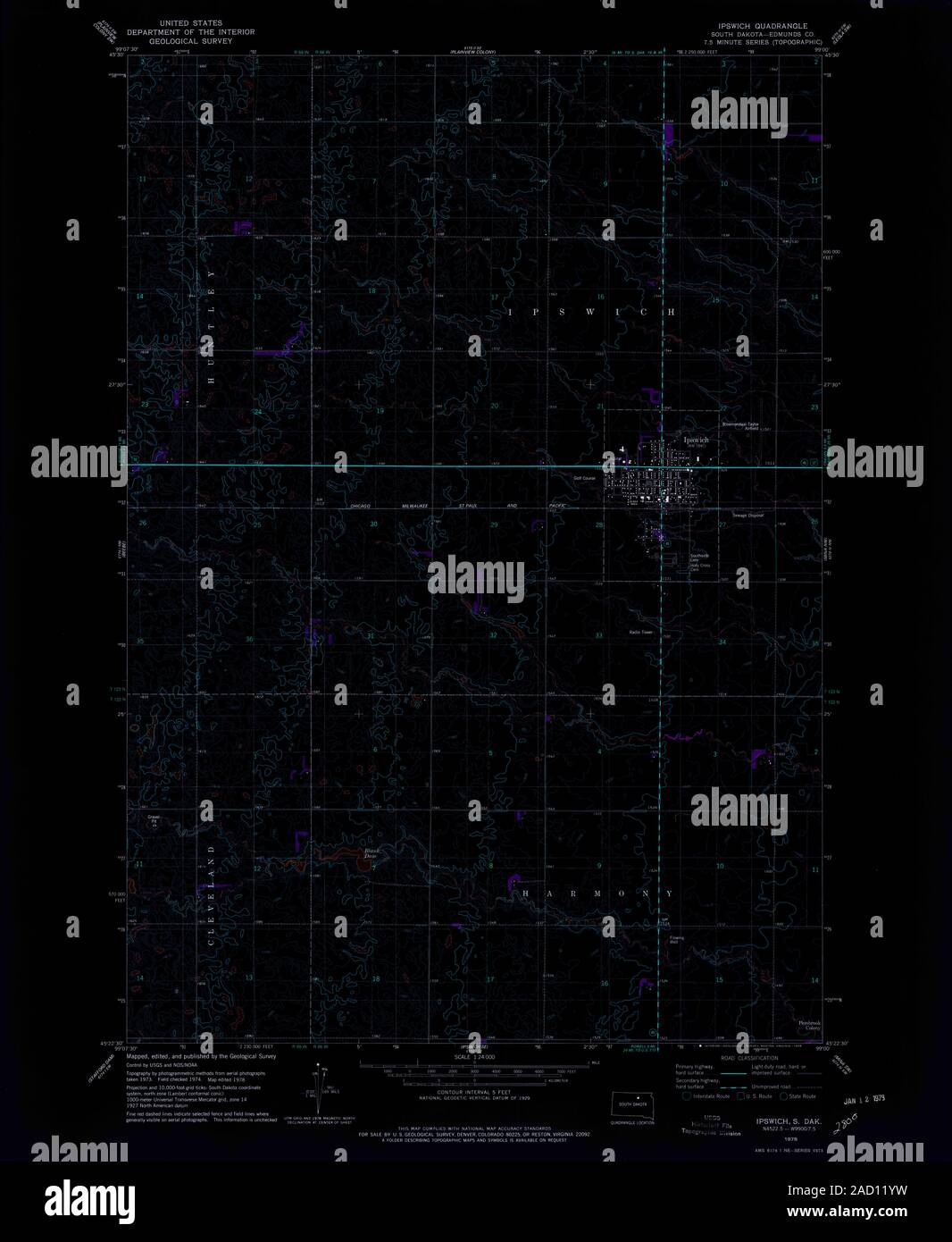 Map of ipswich south dakota hi-res stock photography and images - Alamy