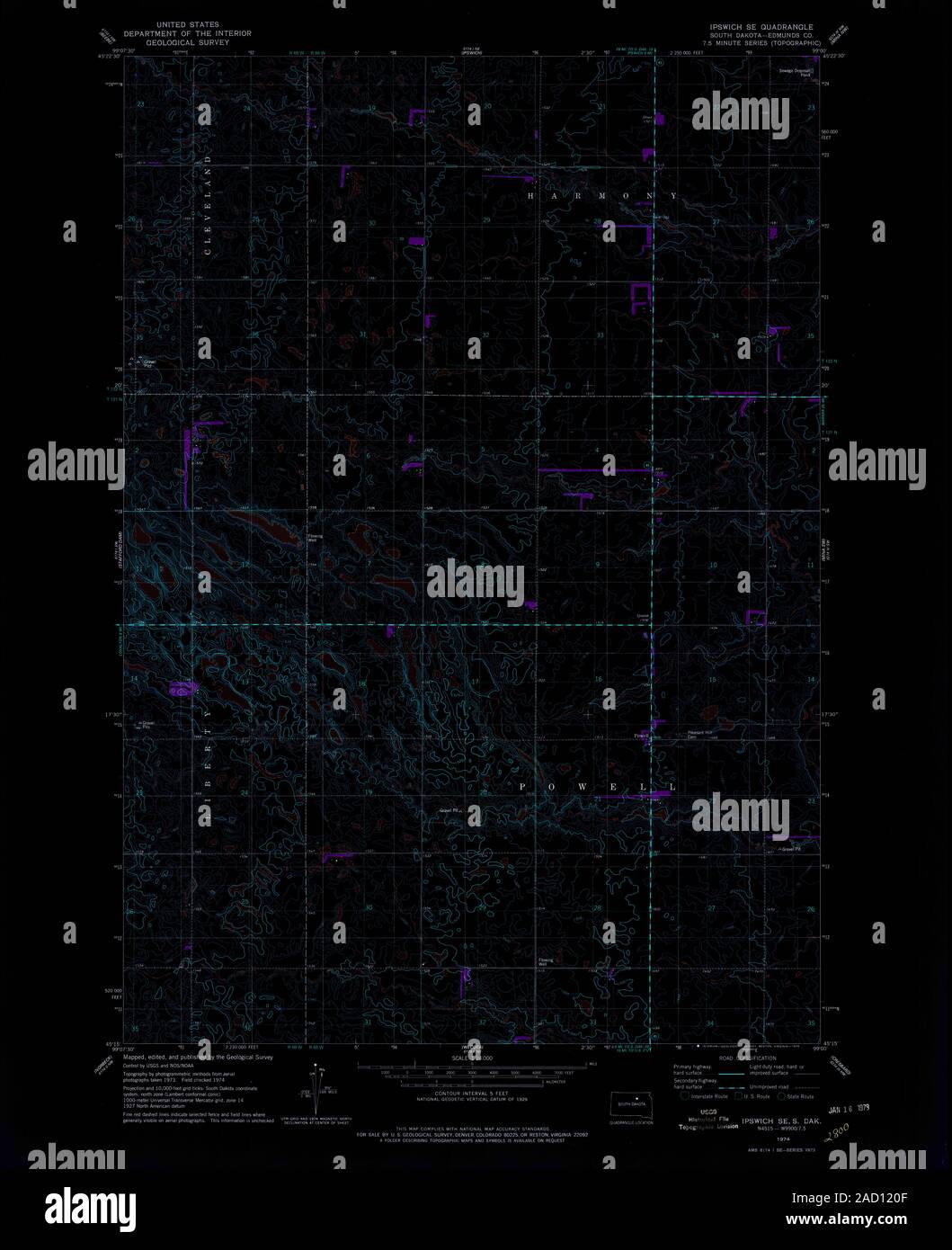 Map of ipswich south dakota hi-res stock photography and images - Alamy