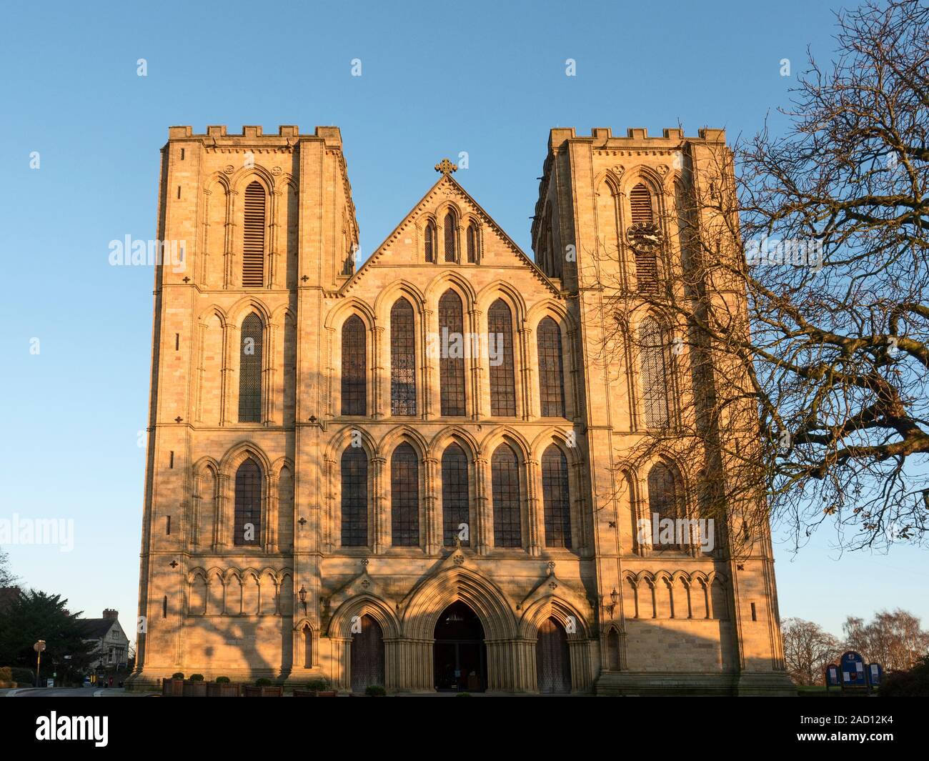 The West Front of Ripon Cathedral at Sunset Ripon North Yorkshire ...