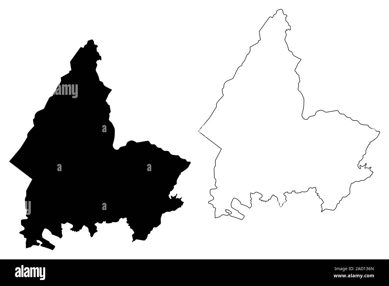 Shkoder County (Republic of Albania) map vector illustration, scribble ... Shkoder County (Republic of Albania) map vector illustration, scribble ...