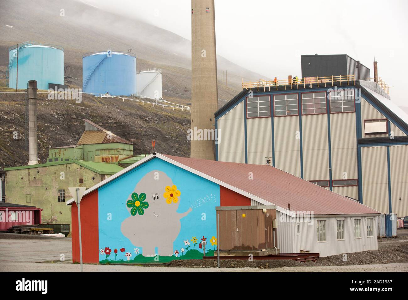 A coal fired power station in Longyearbyen, Spitsbergen, Svalbard Stock ...