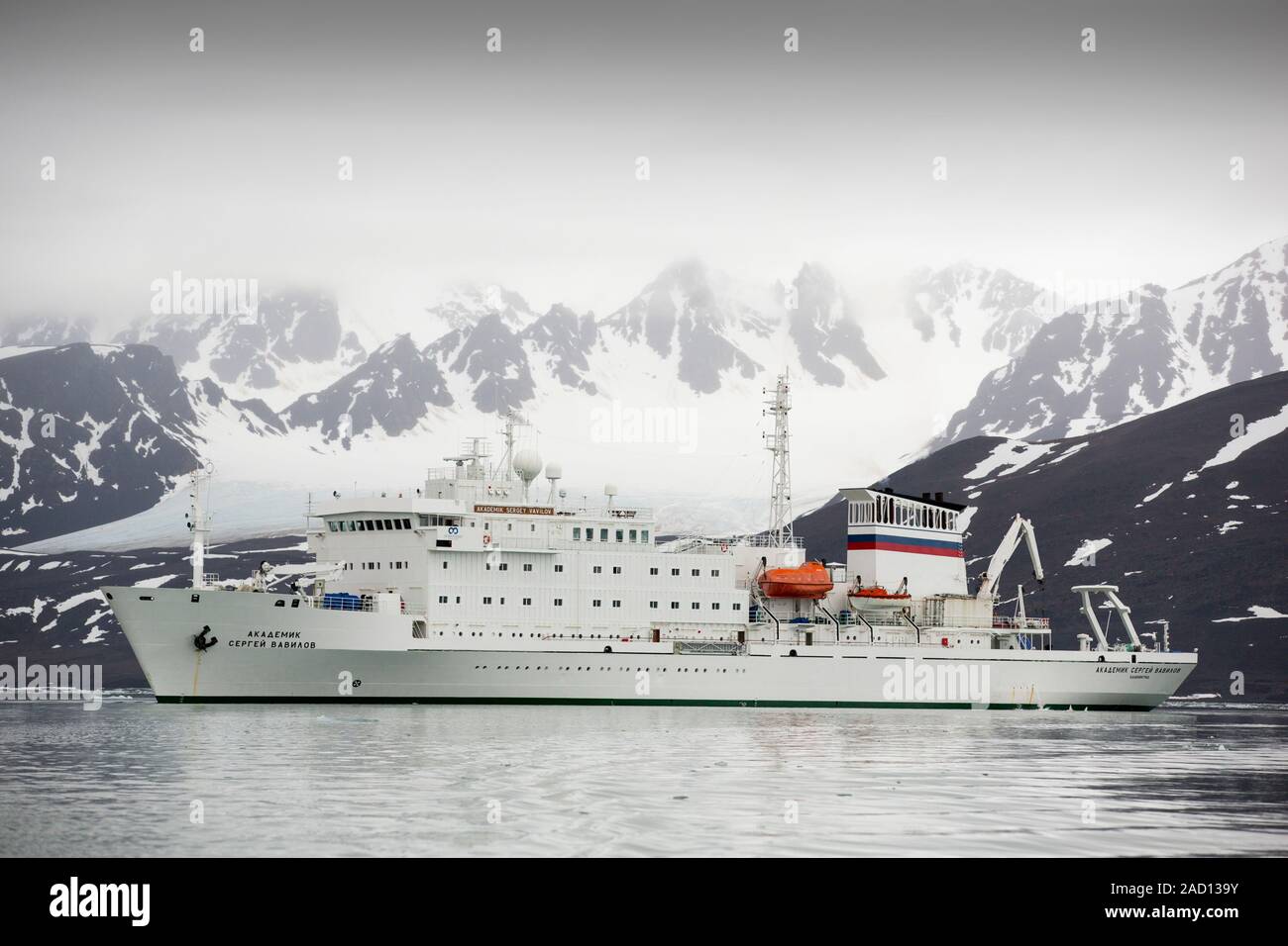 The Russian research vessel, Academic Sergey Vavilov an ice ...