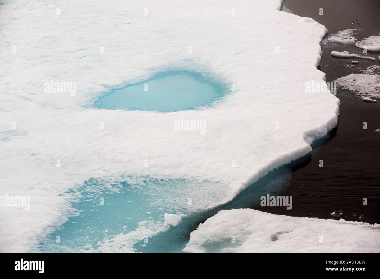Rotten sea ice at over 80 degrees North off the north coast of Svalbard ...