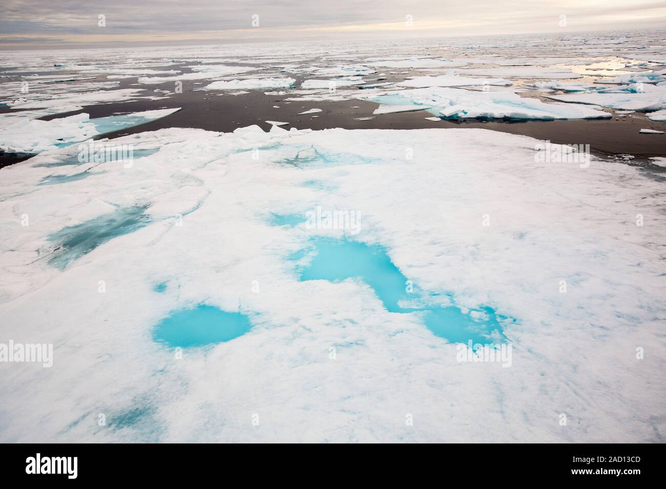 Rotten sea ice at over 80 degrees North off the north coast of Svalbard ...