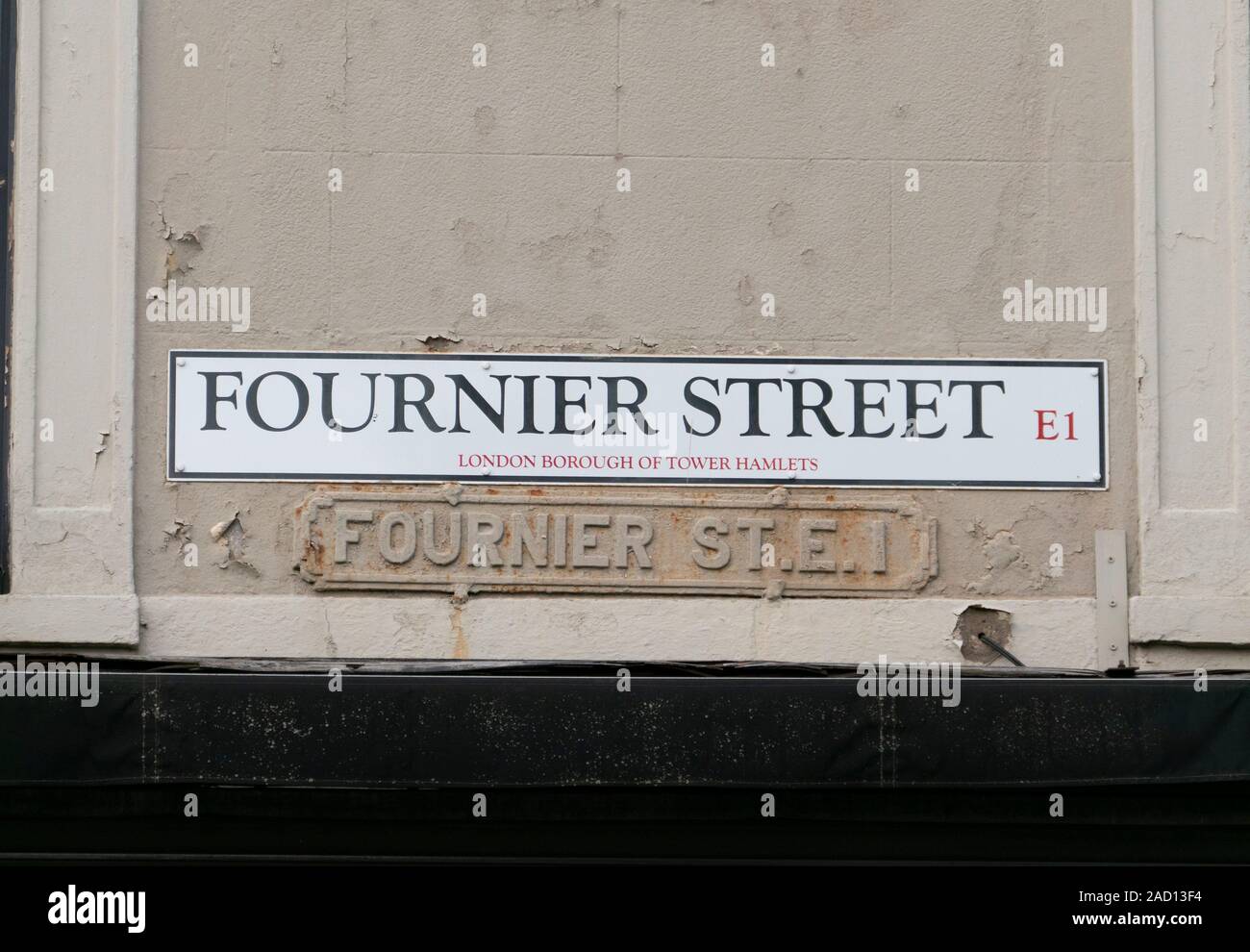 The famous Fournier Street in the East End of London, England. Located ...