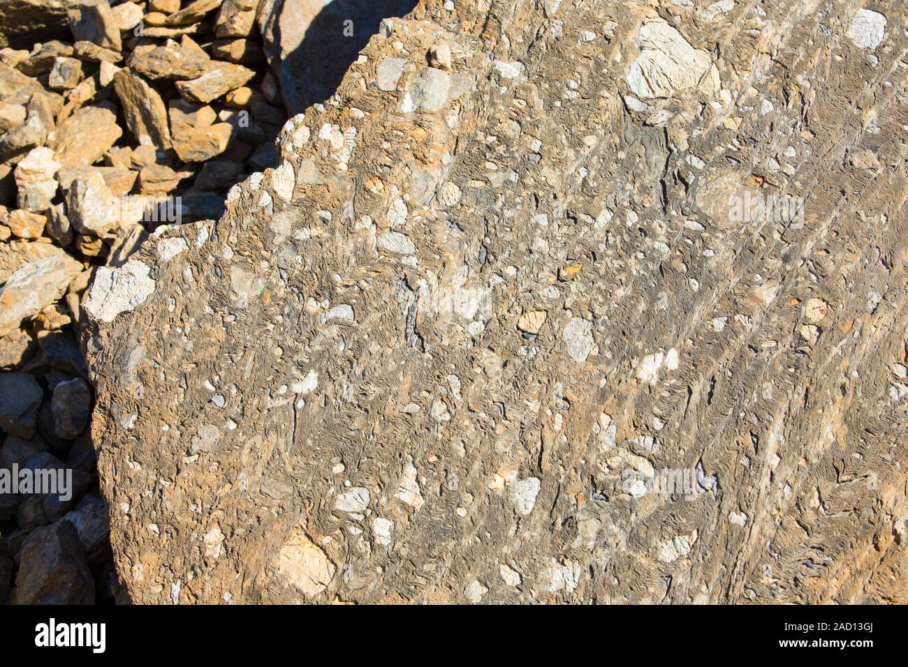 A metamorphic rock showing micro folding on Svalbard Stock Photo - Alamy