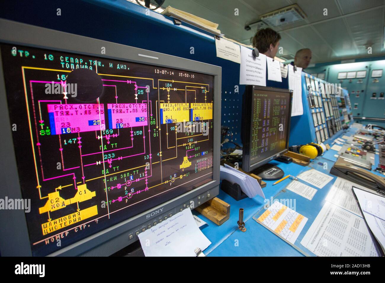 The control room on the Russian research vessel, Academic Sergey ...