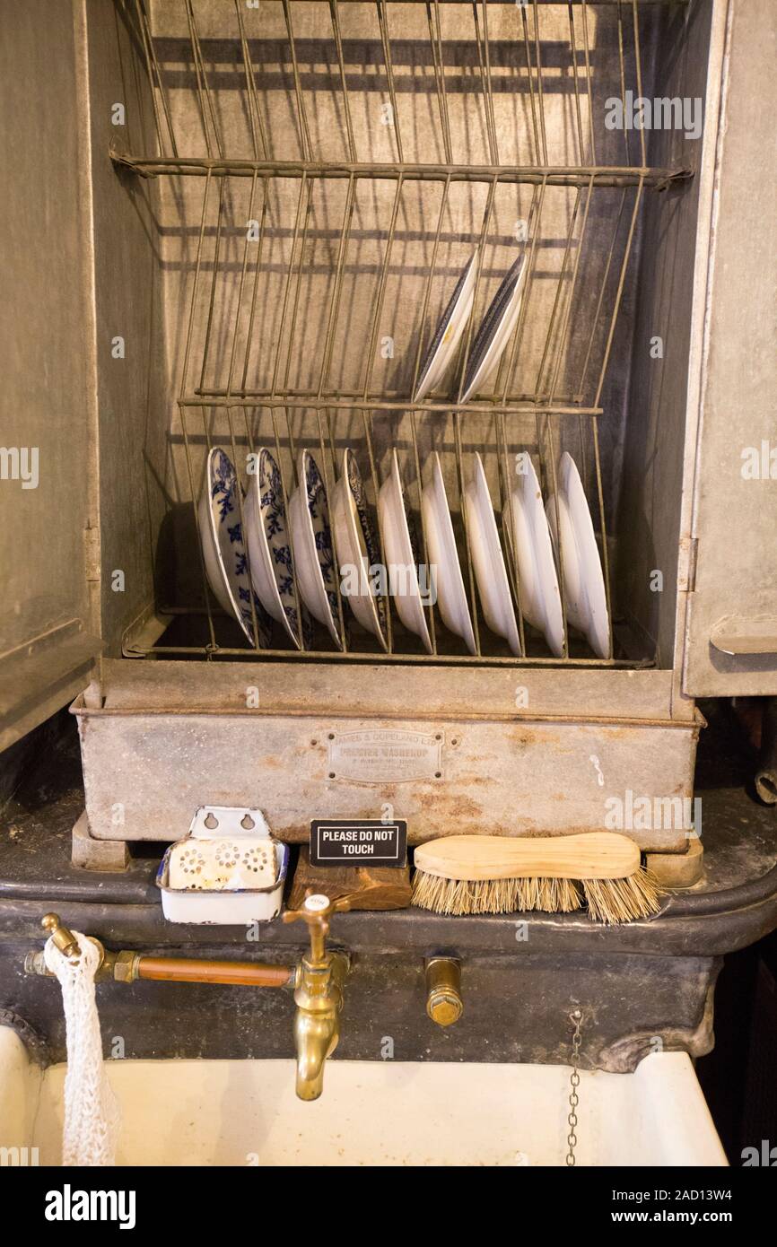 A very early example of a dish washer in the kitchen at Cragside ...
