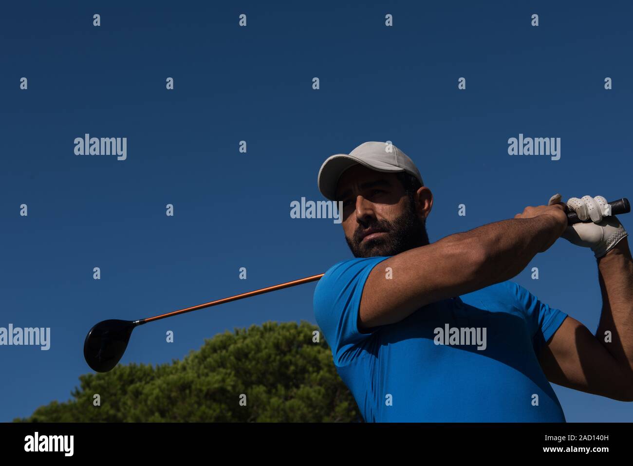 golf player hitting shot Stock Photo - Alamy