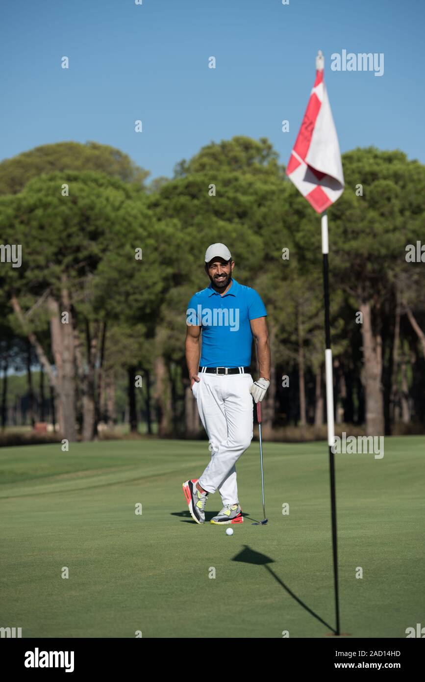 golf player portrait at course Stock Photo - Alamy