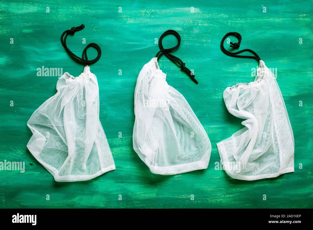 reusable mesh nylon bag, plastic free zero waste concept Stock Photo ...