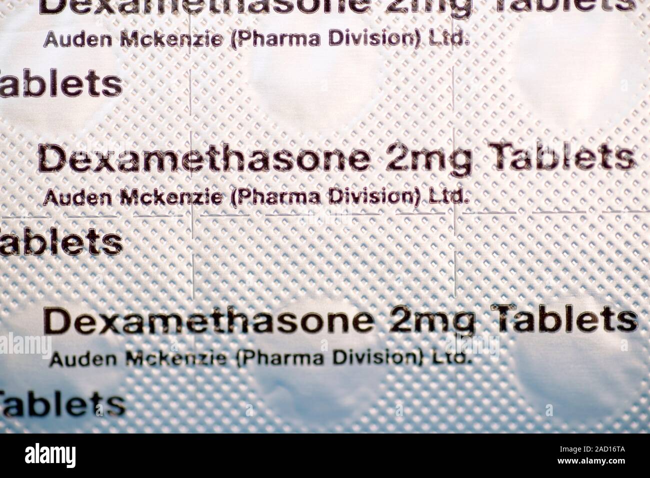 Anti-inflammatory steroid. Blisterpack of Dexamethasone pills for anti ...