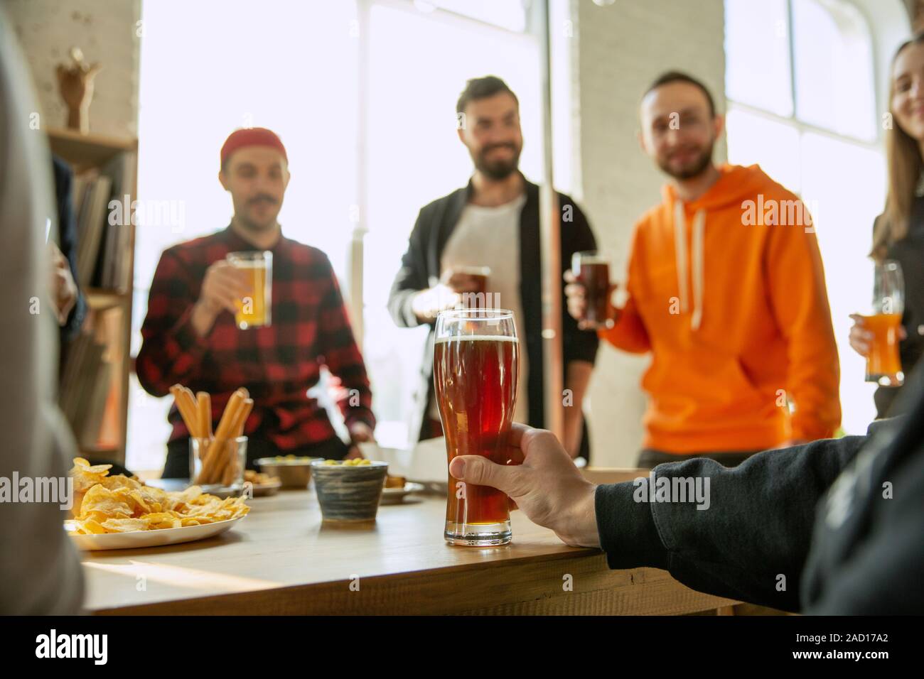 Beer party with team hi-res stock photography and images - Alamy