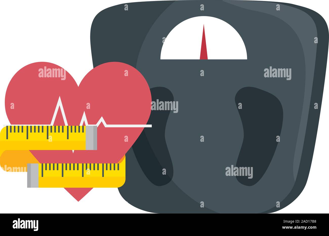 scale measure weight with heart rate Stock Vector Image & Art - Alamy