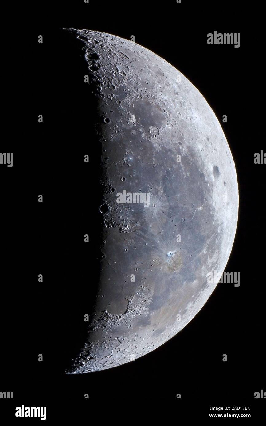 Surface of the Moon. Optical image of the moon during the last quarter ...
