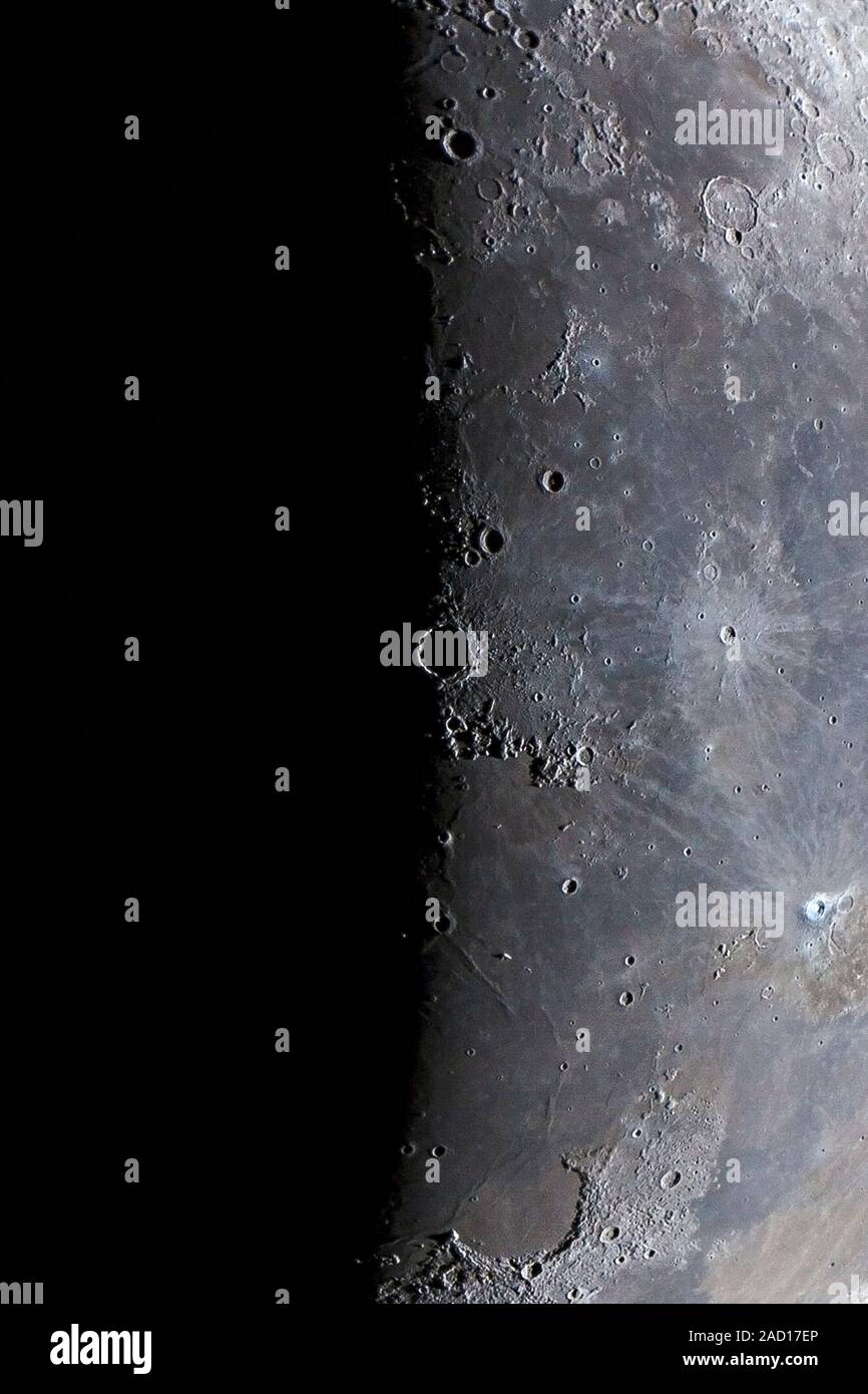 Surface of the Moon. Optical image of the moon during the last quarter ...