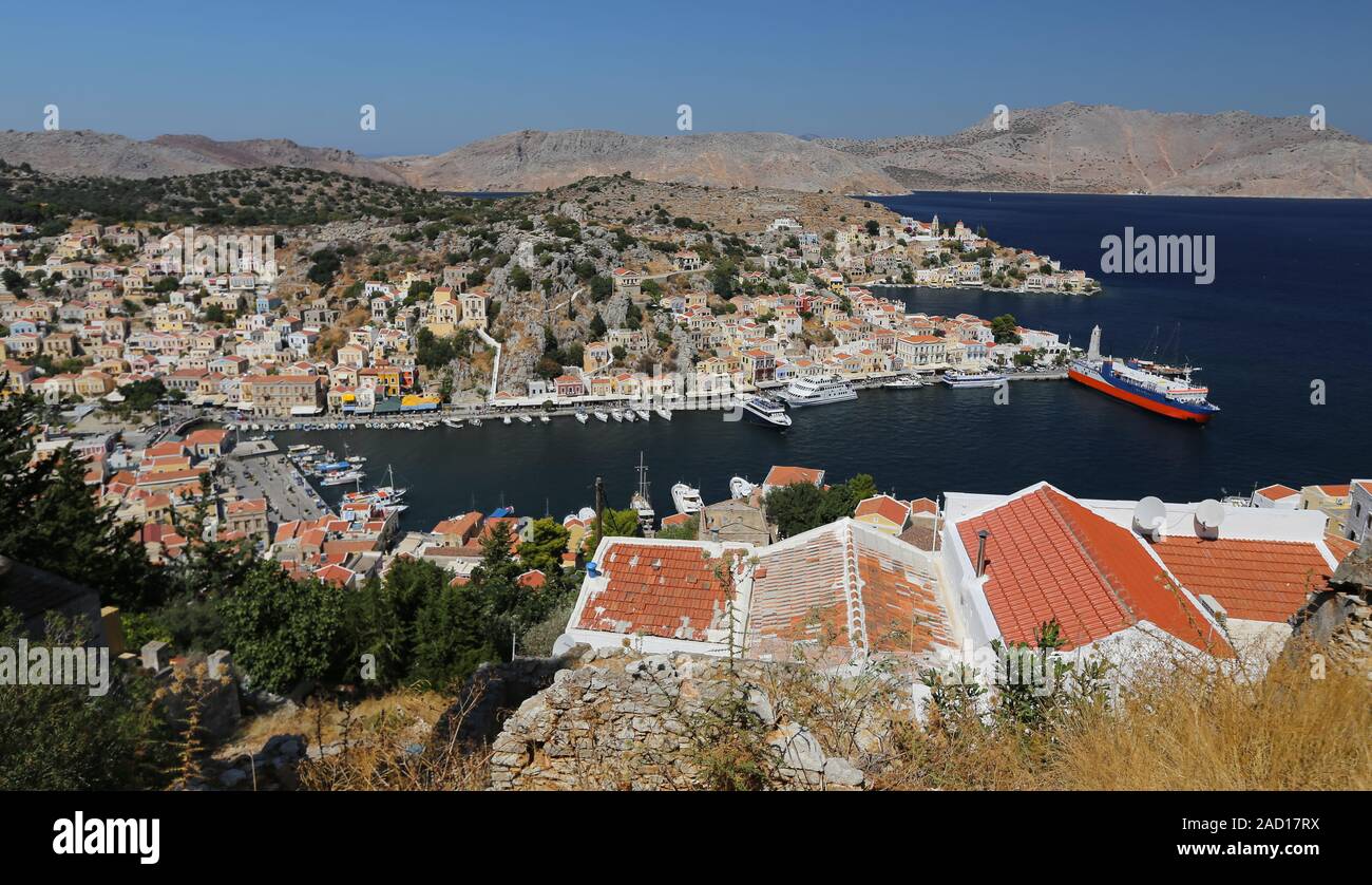 General View of Symi Island in Greece Stock Photo - Alamy