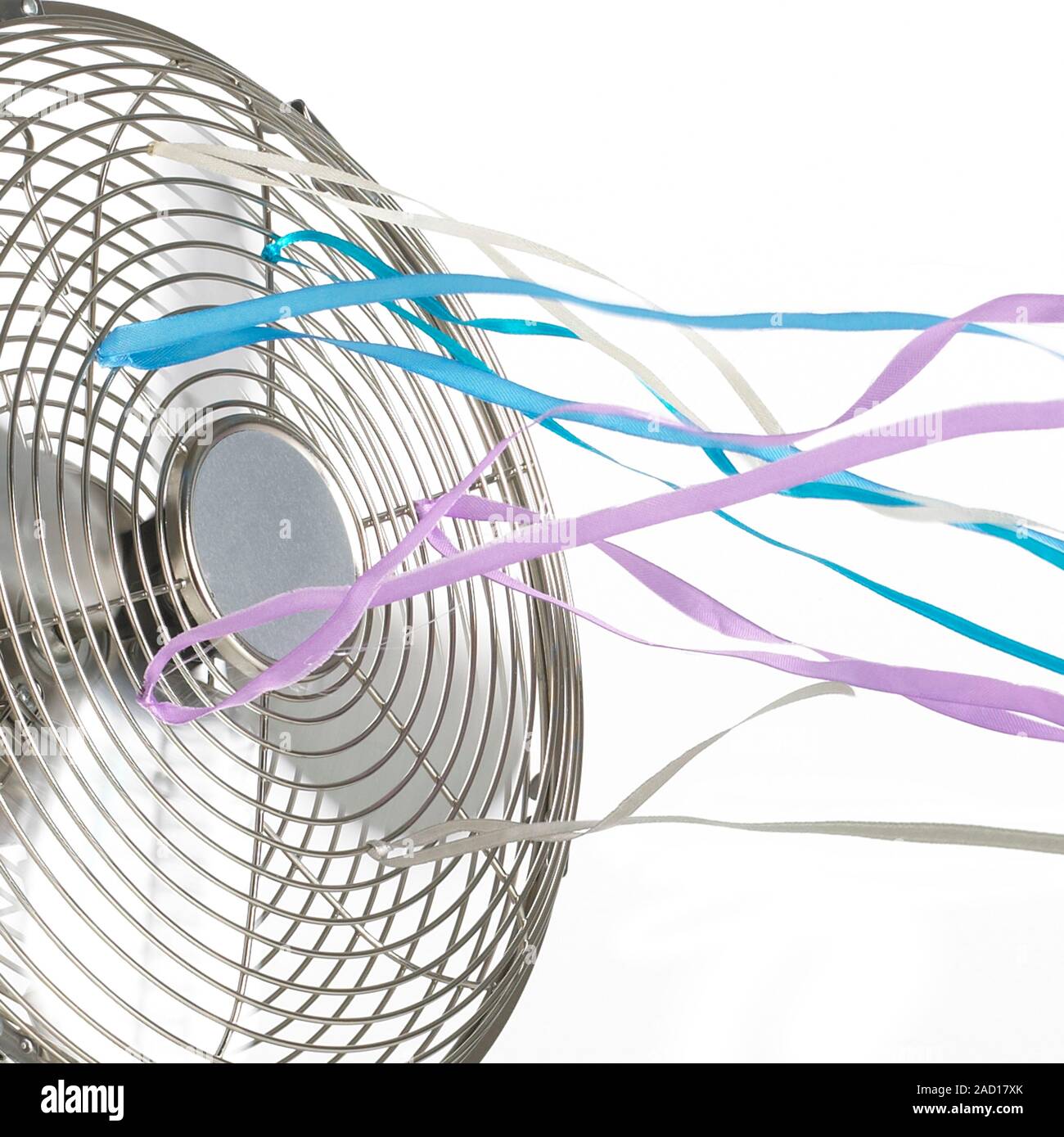 A domestic fan, with ribbons showing the movement of air Stock Photo ...