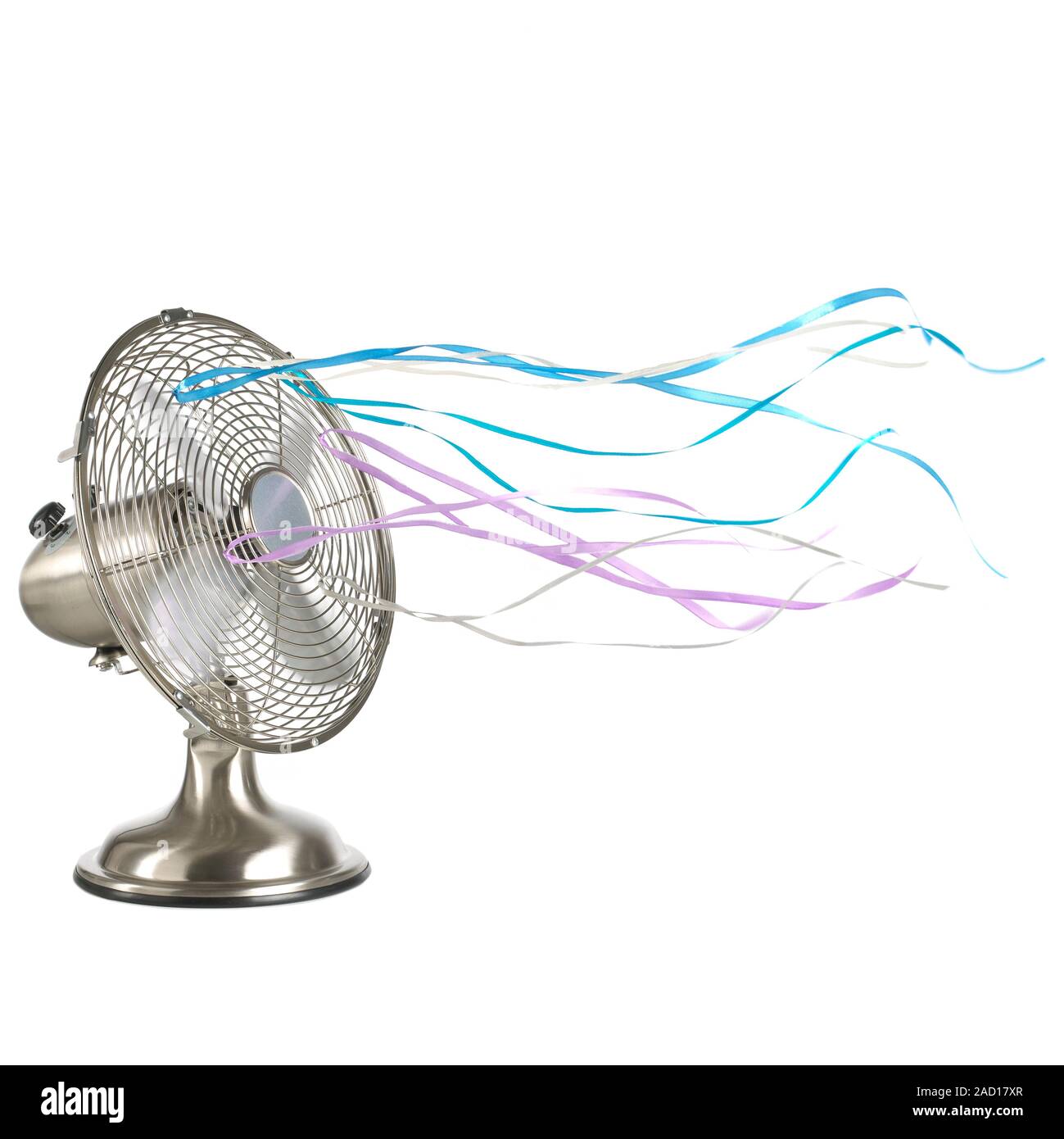 A domestic fan, with ribbons showing the movement of air Stock Photo ...