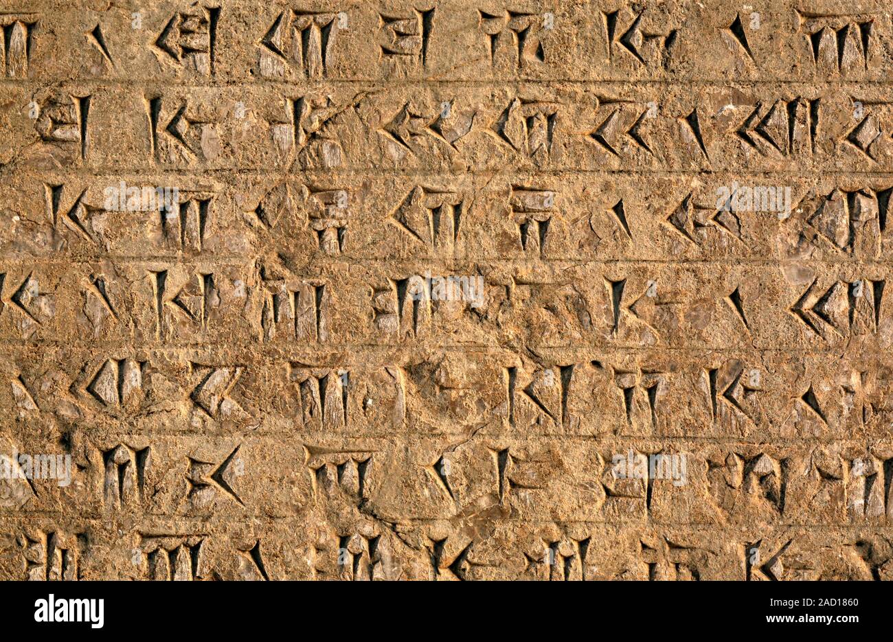 Cuneiform inscription, Persepolis. Close-up of cuneiform script ...
