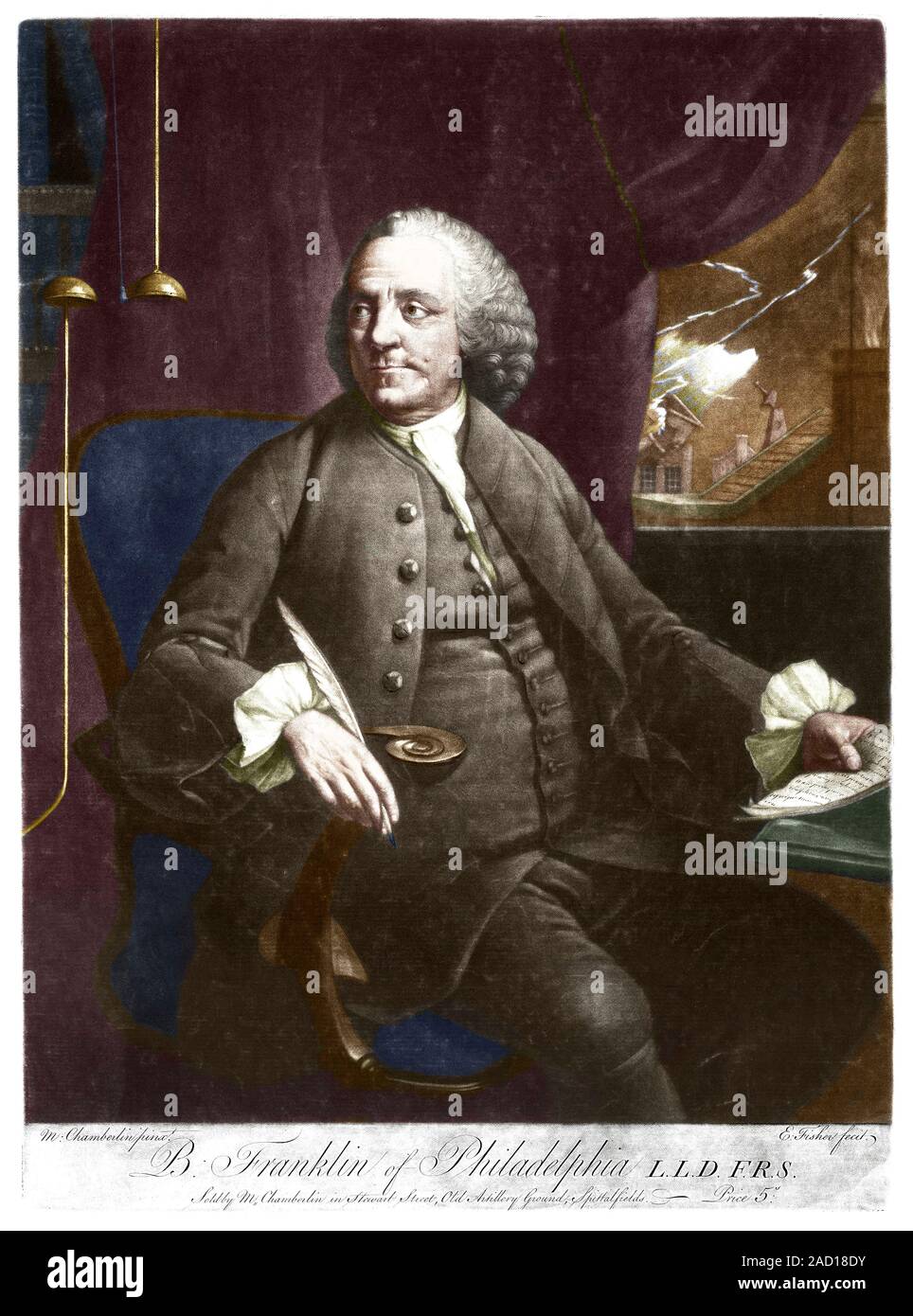Benjamin Franklin (1706-1790), American scientist, inventor and ...