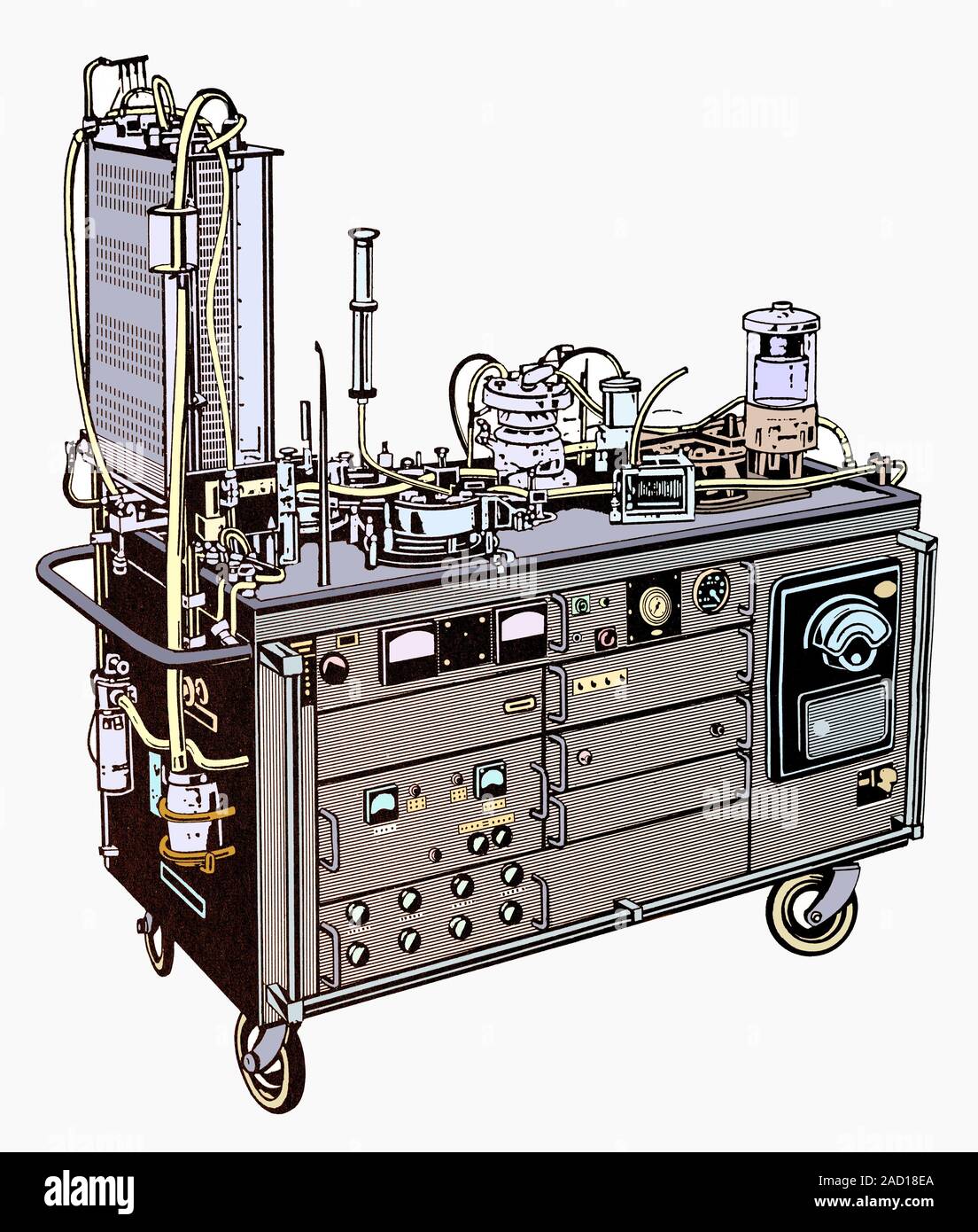 Heart-lung machine, 20th century. This is the first model designed by J ...