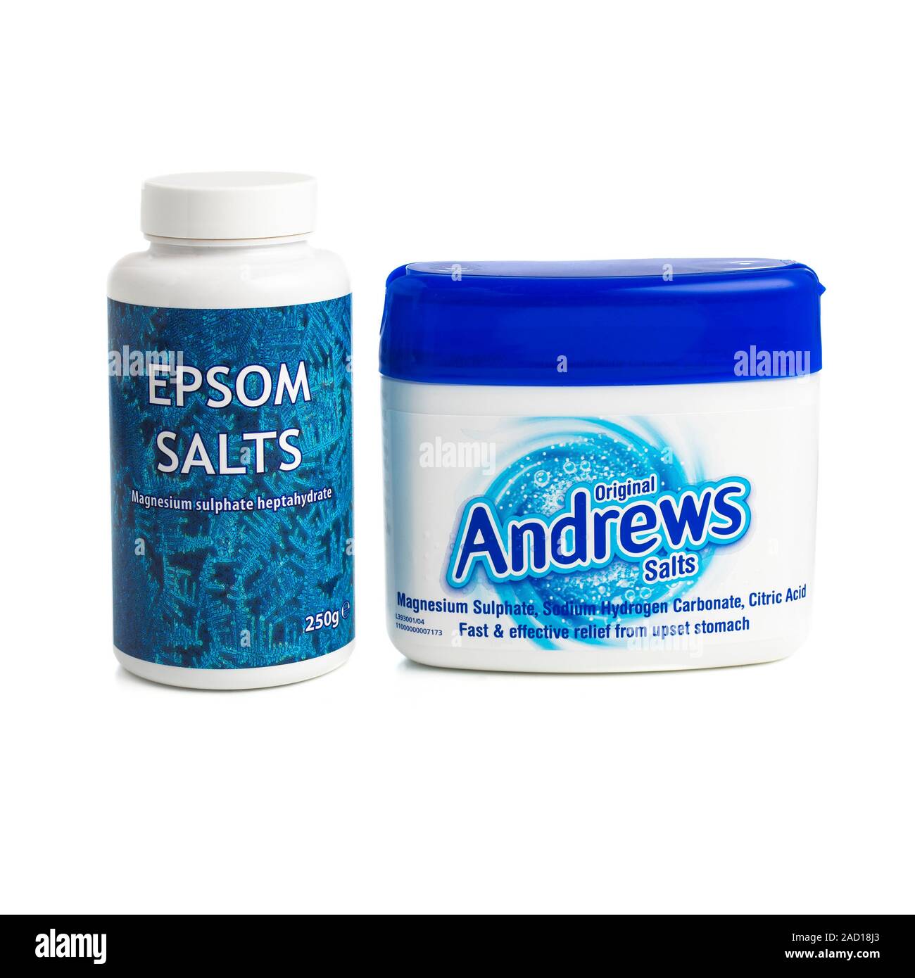 Products containing Epsom salts, the heptahydrate form of crystalline ...