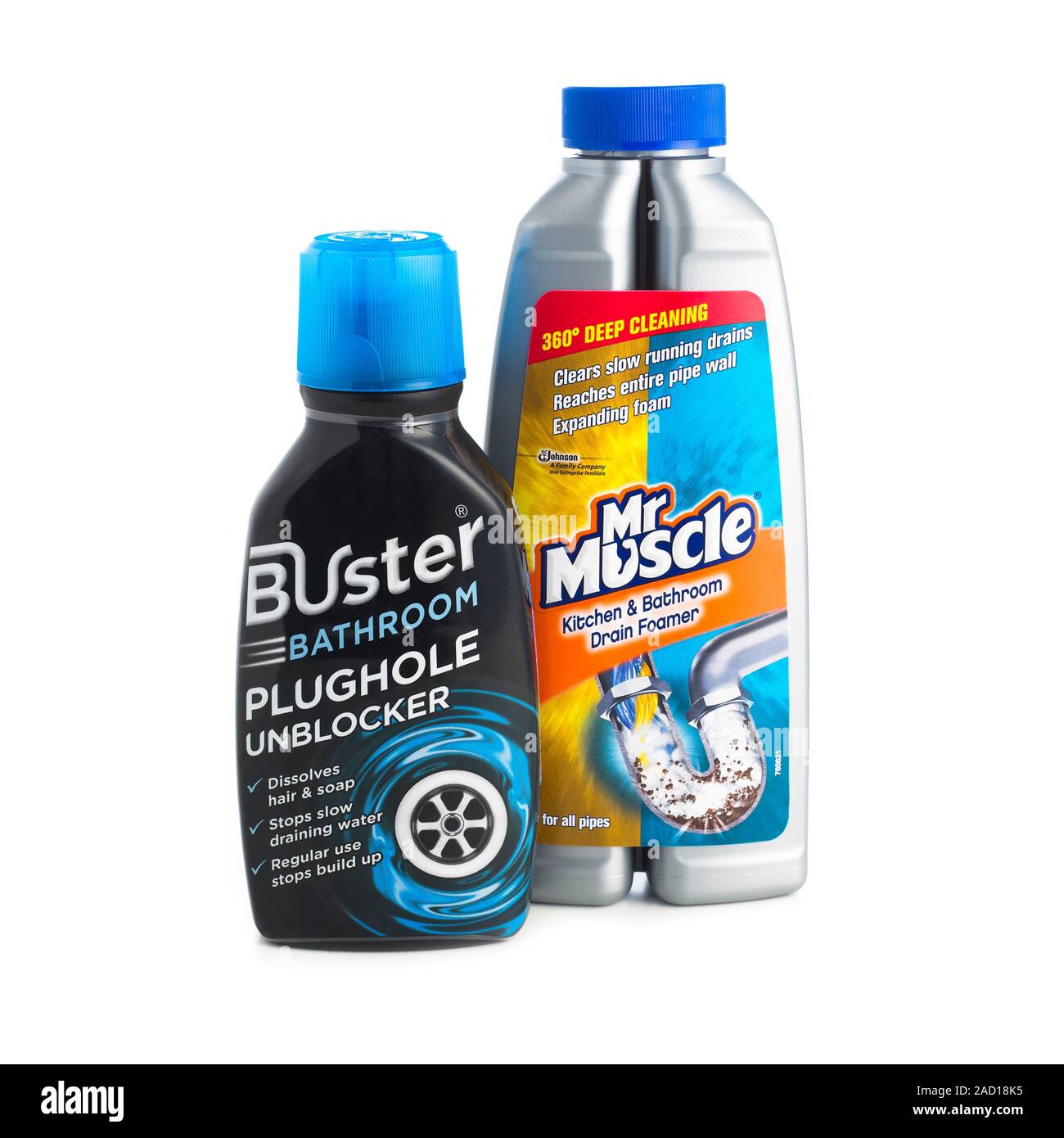 Drain cleaners. Products used to clear blocked drains in the home ...