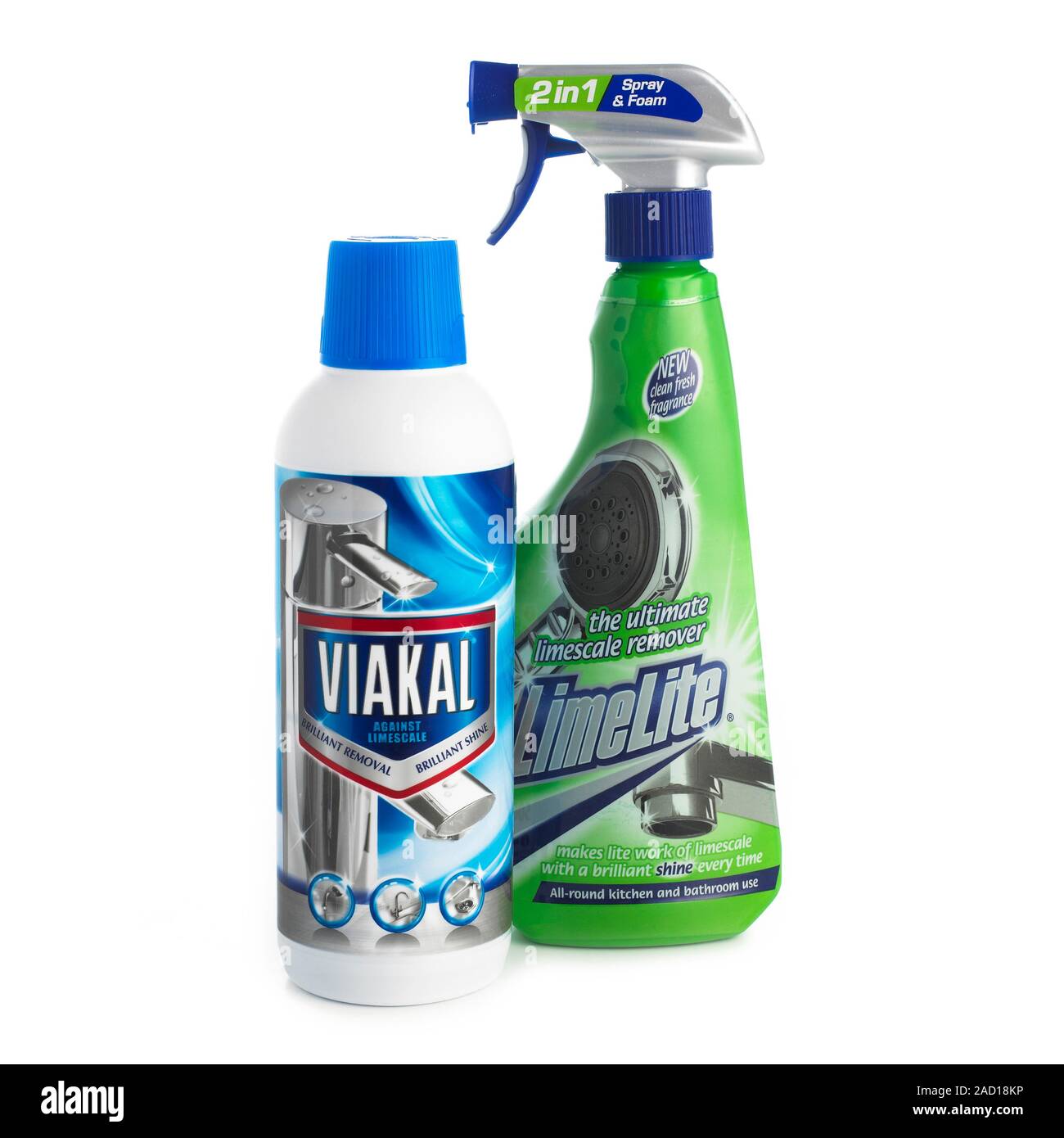 Descaler. Two products used to remove limescale from domestic ...