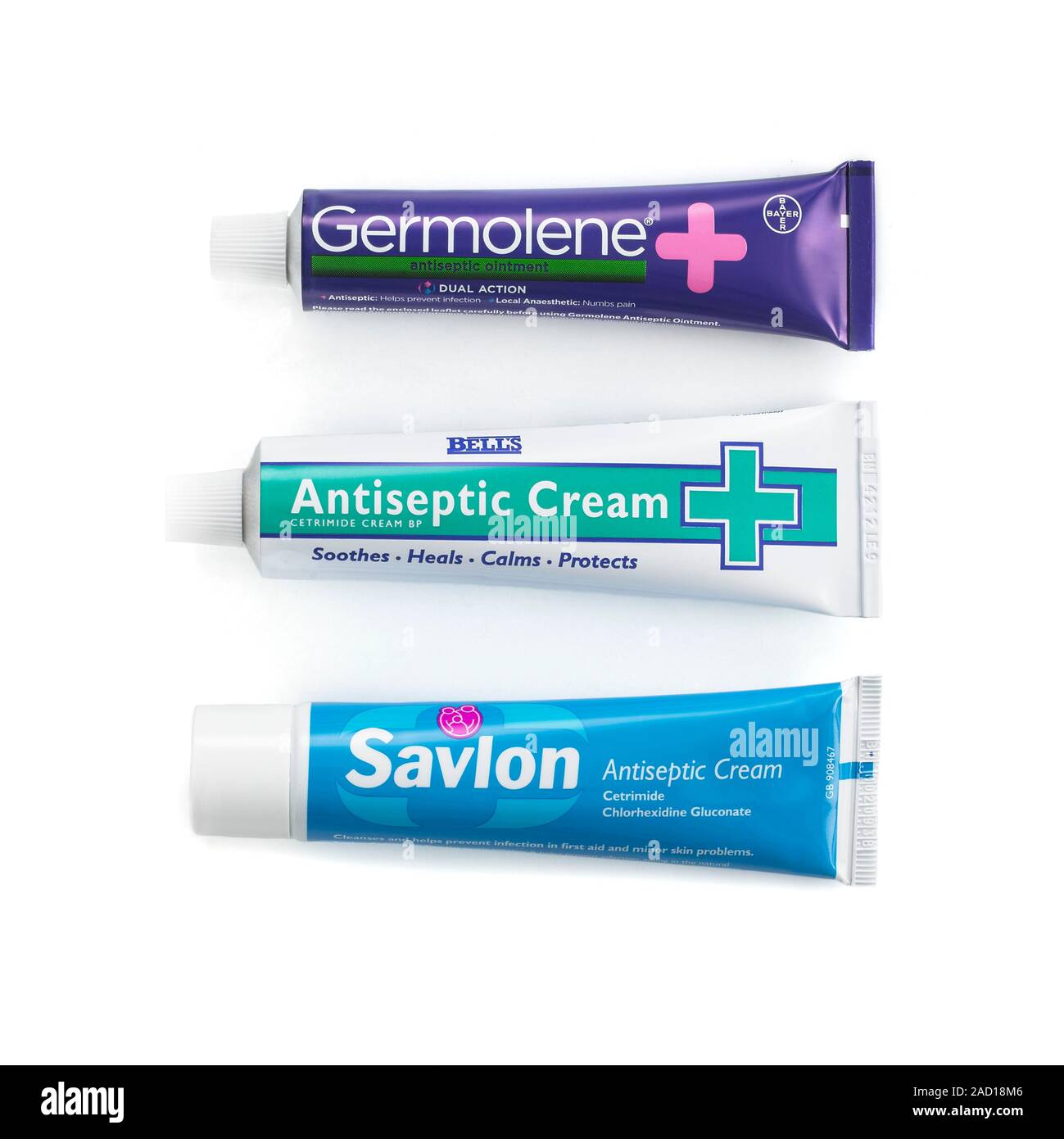 Antiseptics. Tubes containing common antiseptic creams sold for ...