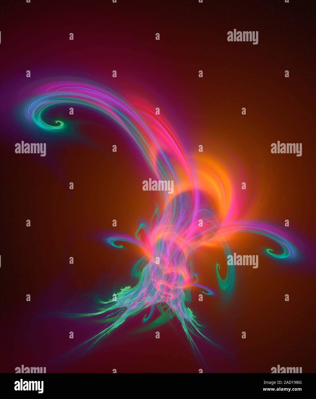 Conceptual fractal illustration of plasma physics. Plasma is one of the ...