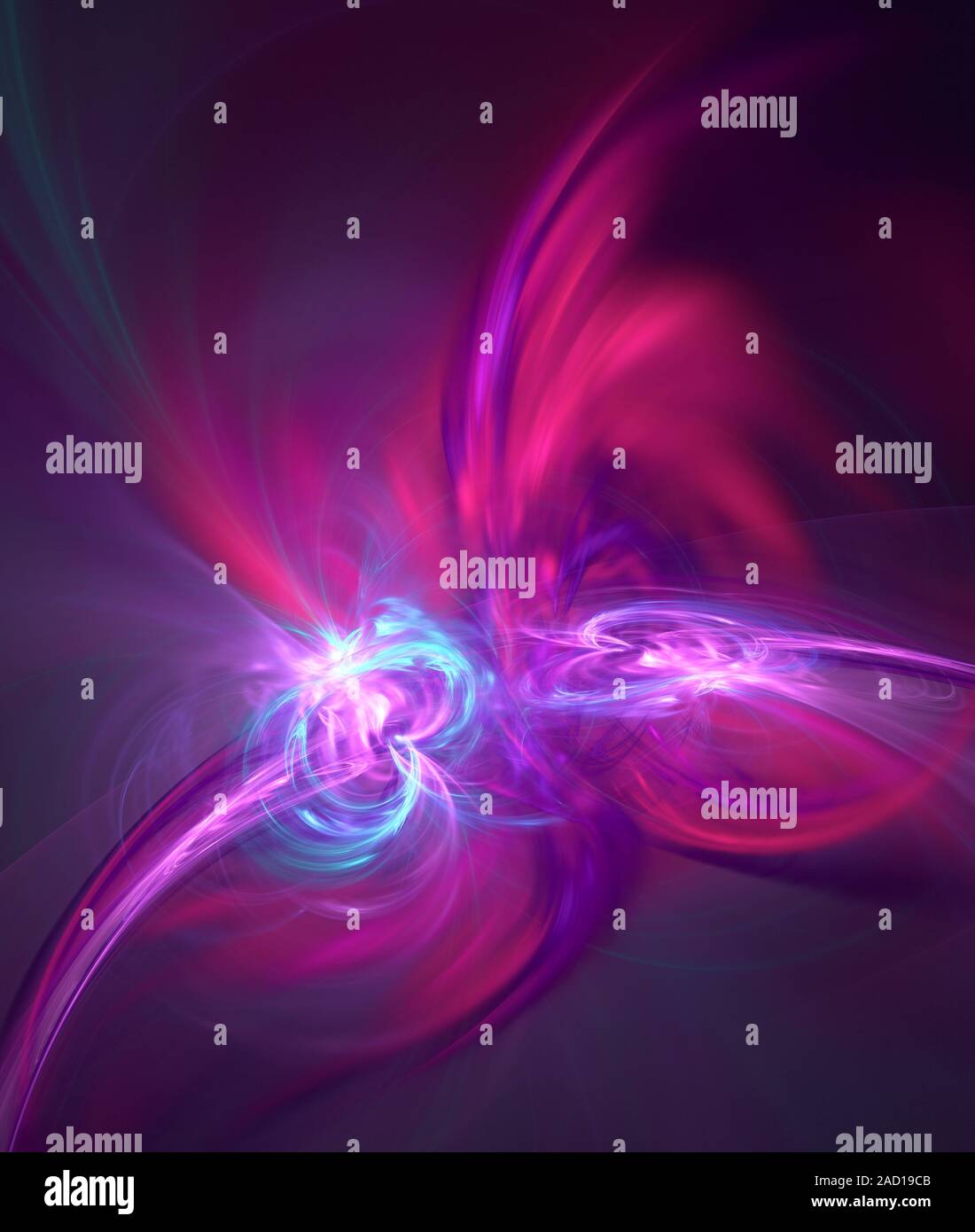 Conceptual fractal illustration of nuclear fusion, the process that ...