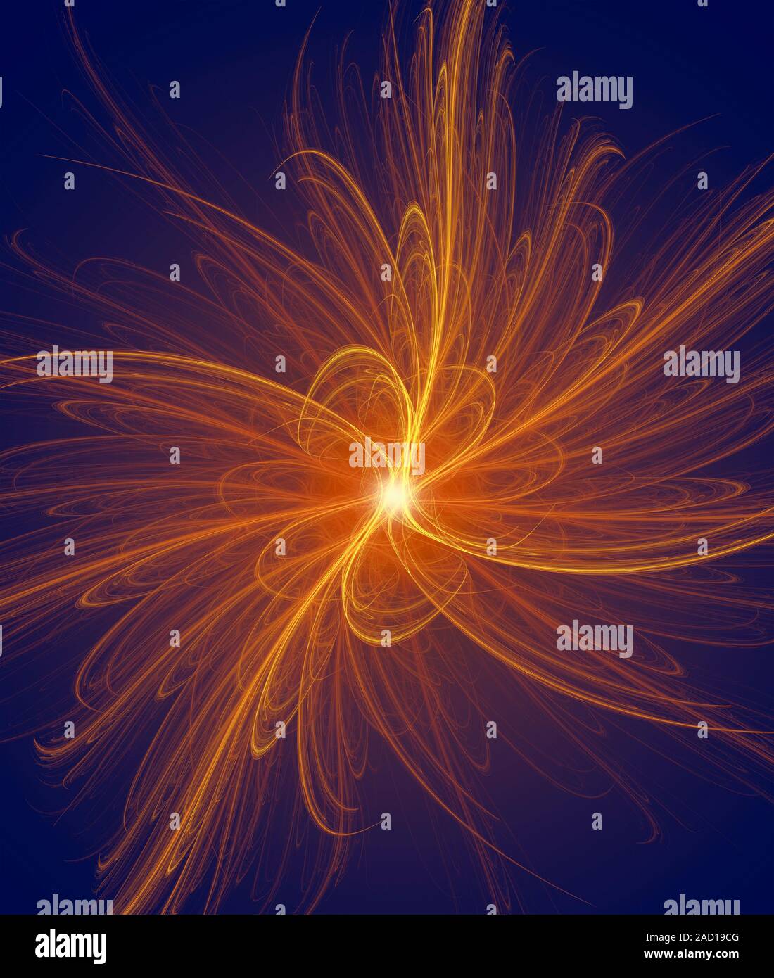 Conceptual fractal illustration of a heavy element, such as uranium ...