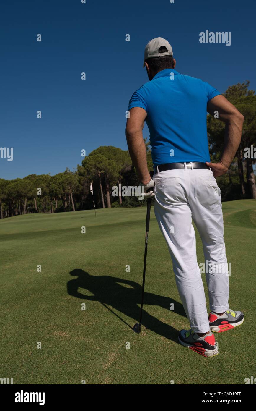 golf player portrait from back Stock Photo - Alamy