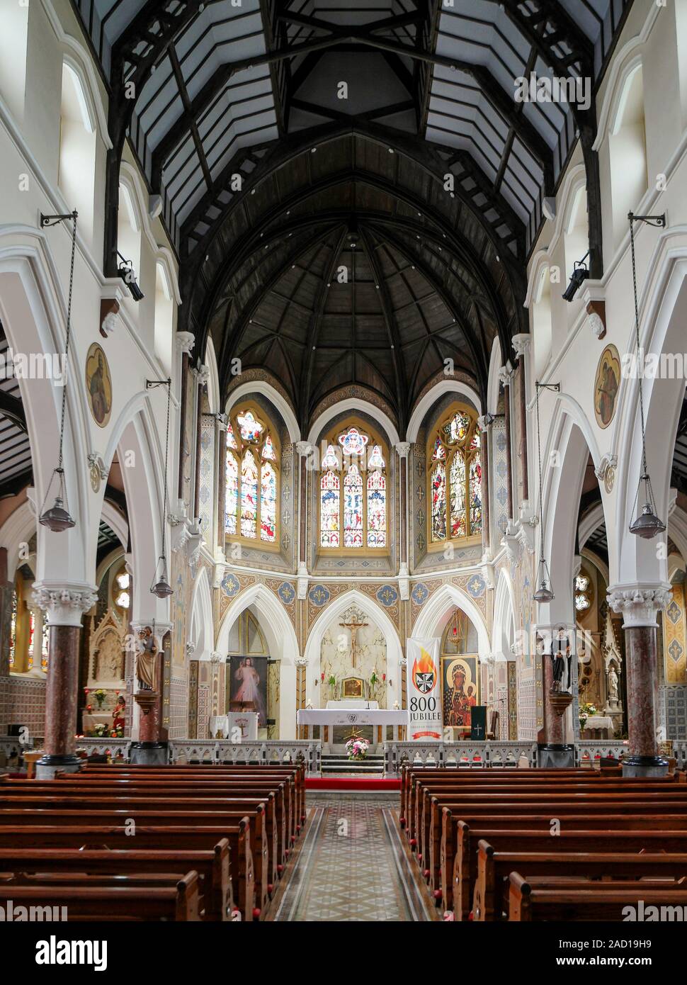 Main nave in the Dominican Church in the town of Tralee in County Kerry ...