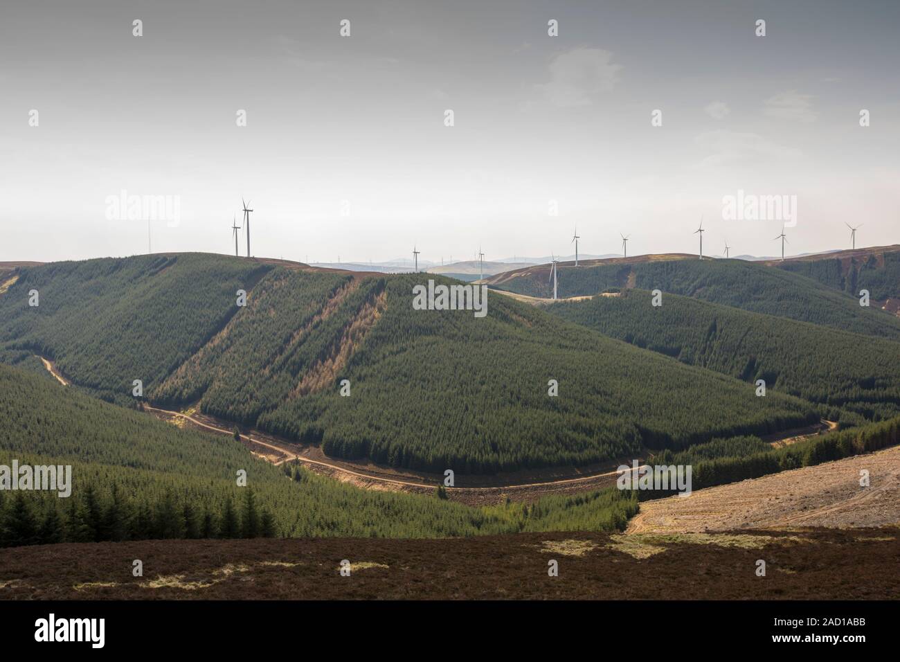 The Clyde Wind Farm in the Southern Uplands of Scotland near Biggar. It ...