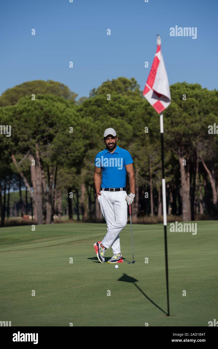 golf player portrait at course Stock Photo - Alamy