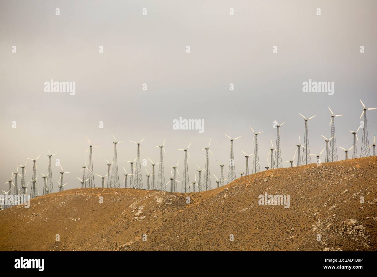 Part of the Tehachapi Pass wind farm, the first large scale wind farm ...