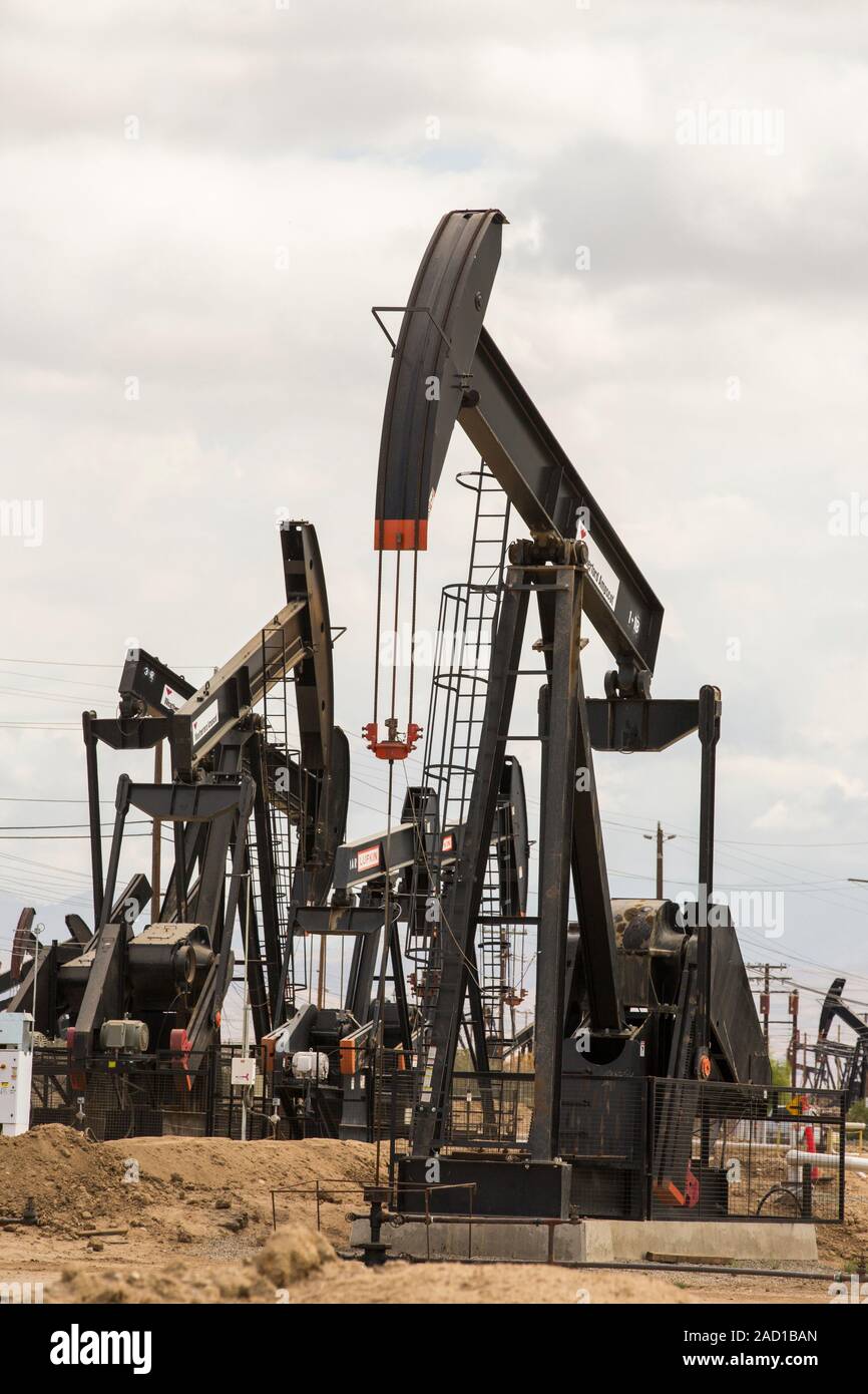 The Kern River oilfield in Oildale, Bakersfield, California, USA ...
