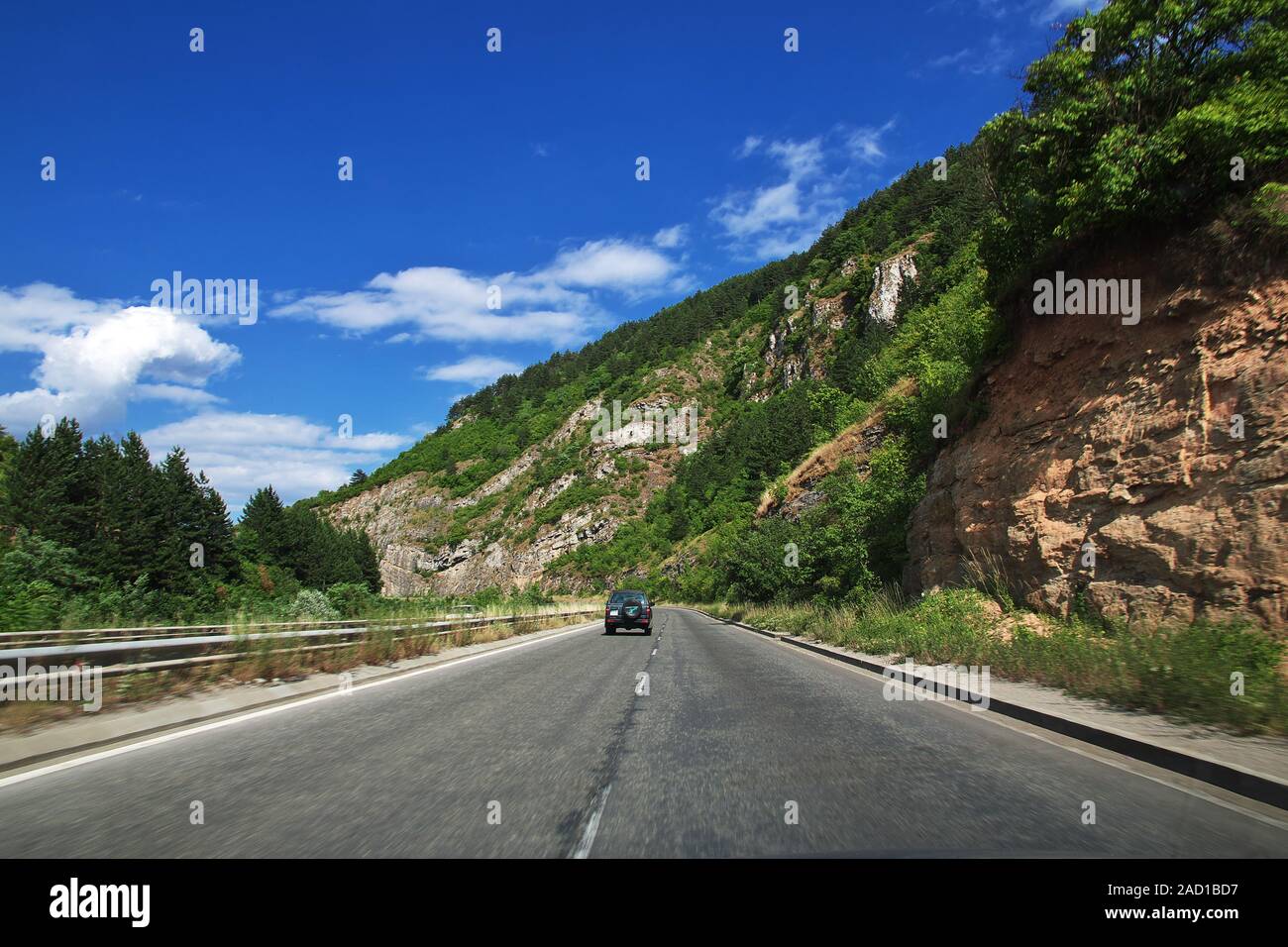 Asenovgrad / Bulgaria - 14 Jul 2015: The road in Rodopi Mountains ...