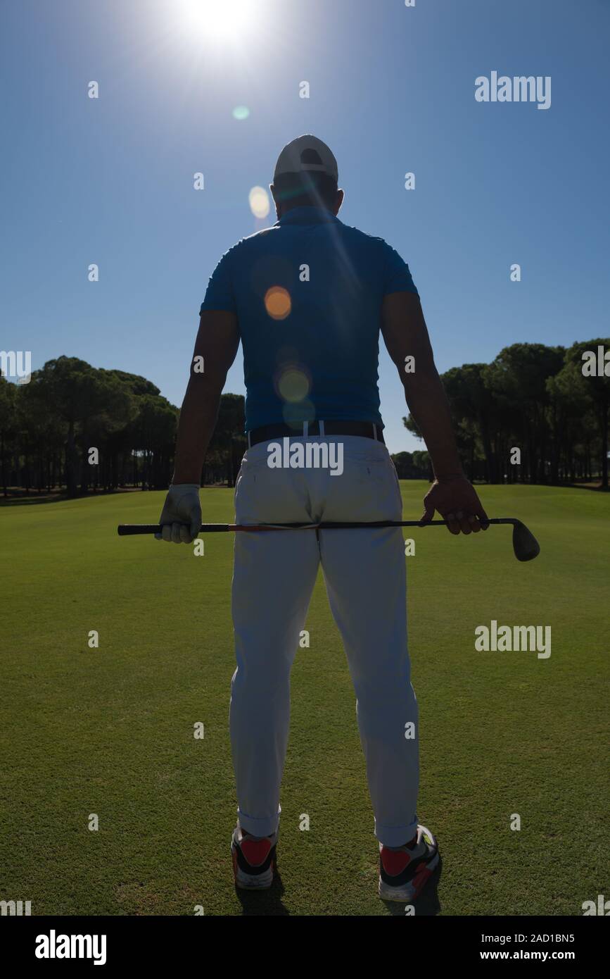 golf player portrait from back Stock Photo - Alamy