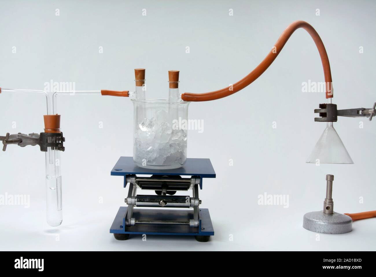 Complete combustion experiment. Apparatus used to demonstrate how water ...