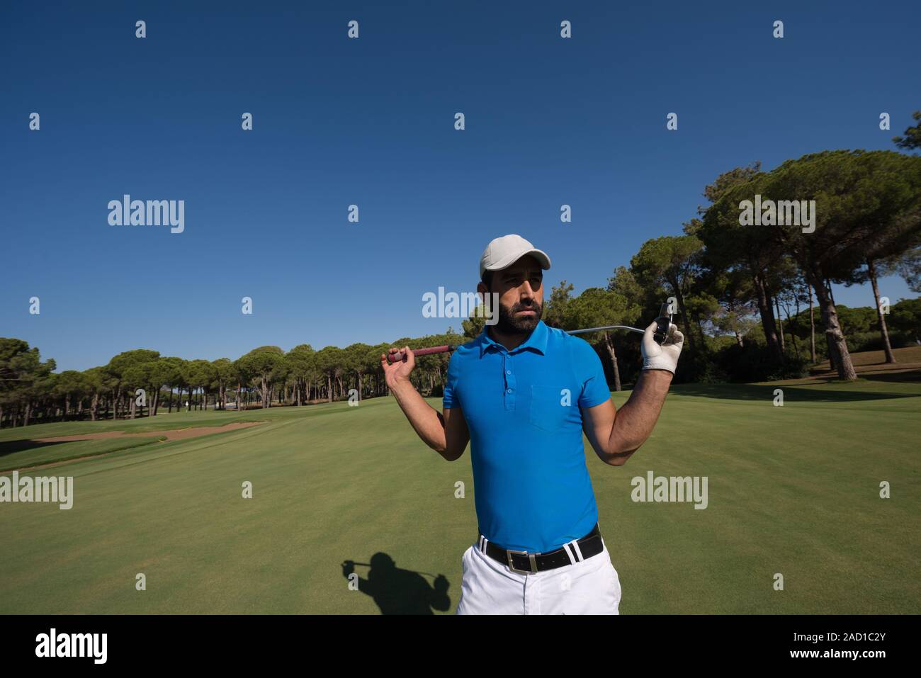 golf player portrait at course Stock Photo - Alamy